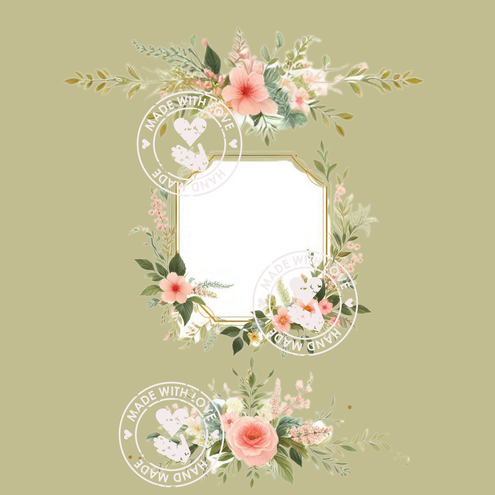 Watercolor Wedding Floral Frame and Borders Bundle PNG Transparent ...