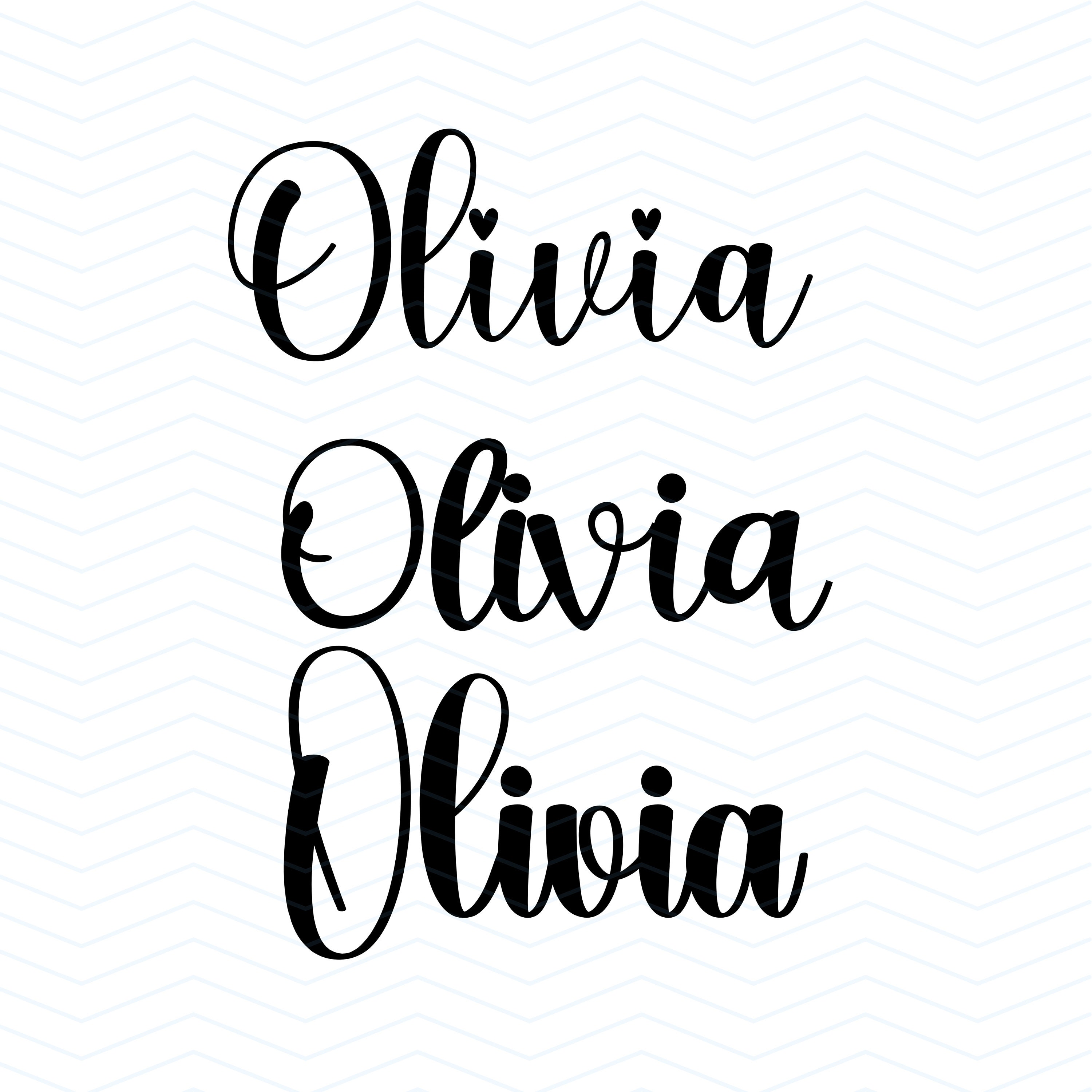 Olivia Script Name SVG Bundle Ideal for Customizing Mugs, Tumblers ...
