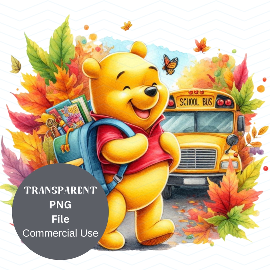 Back to School Honey Bear School Bus Clip Art PNG Sublimation Download ...