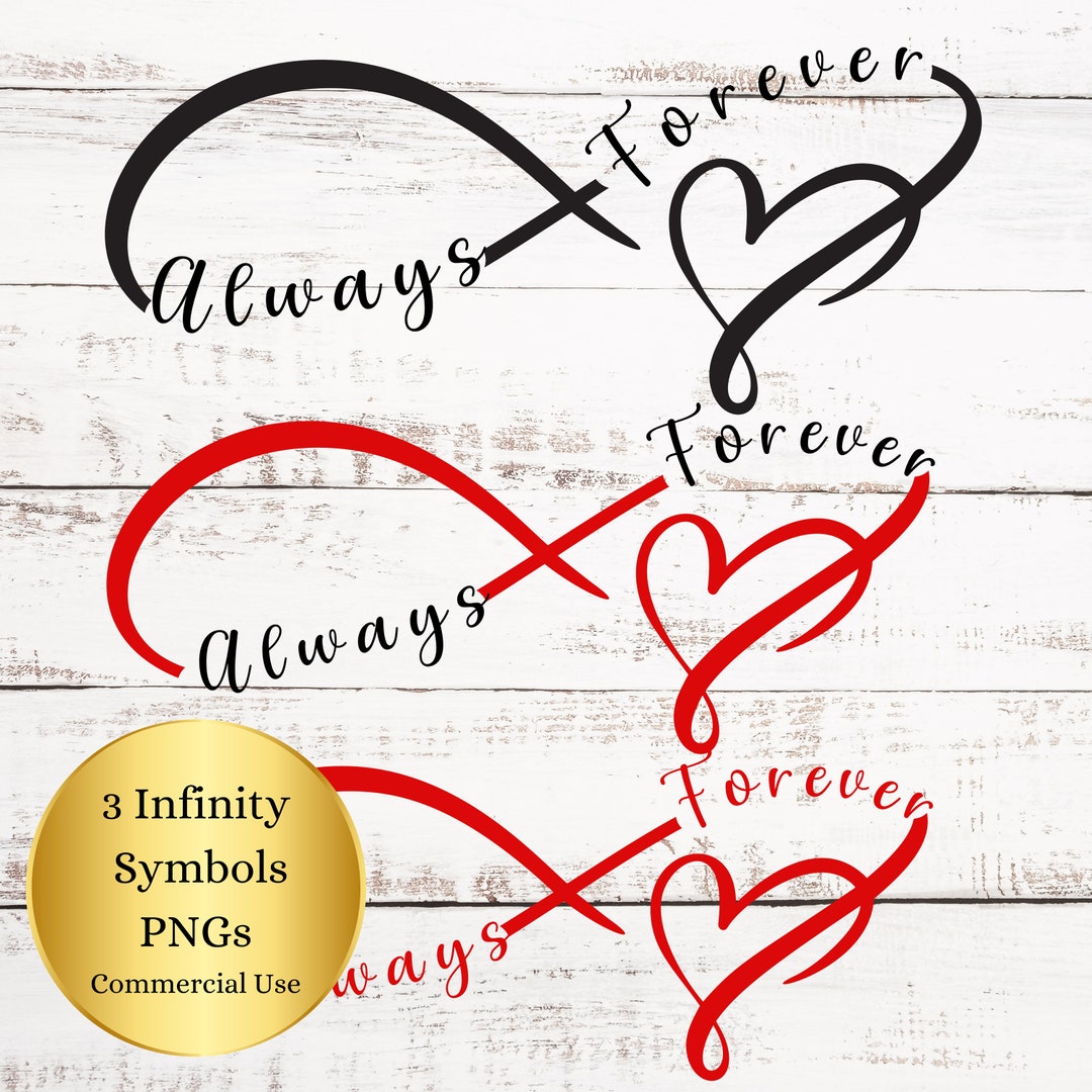 3 Infinity Heart Symbols Always and Forever Symbol Png Digital Instant ...