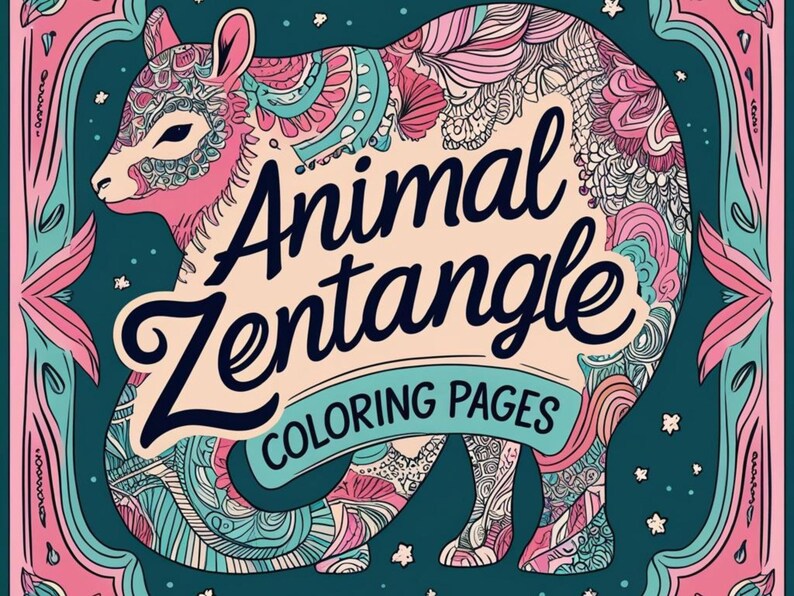 Zen Tangle Animal Coloring Pages | Stress Relief Art (printable PDF) - Etsy