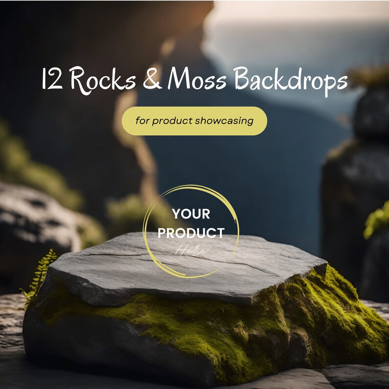 Rock and Moss Product Background Templates | Merchandise Presentation ...