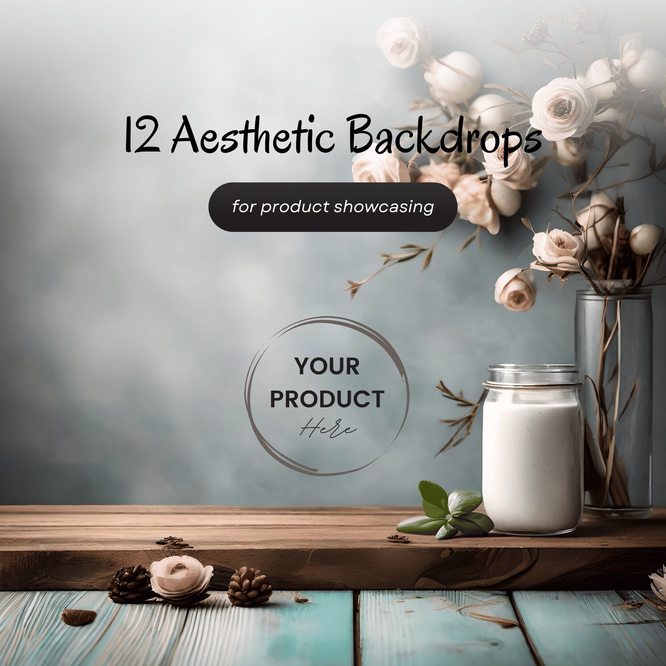 Aesthetic Product Background Template | Merchandise Presentation Mockup ...