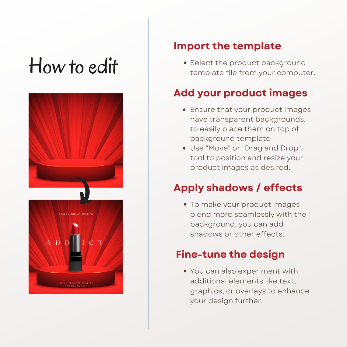 Red Product Background Templates | Product Presentation Mockups ...