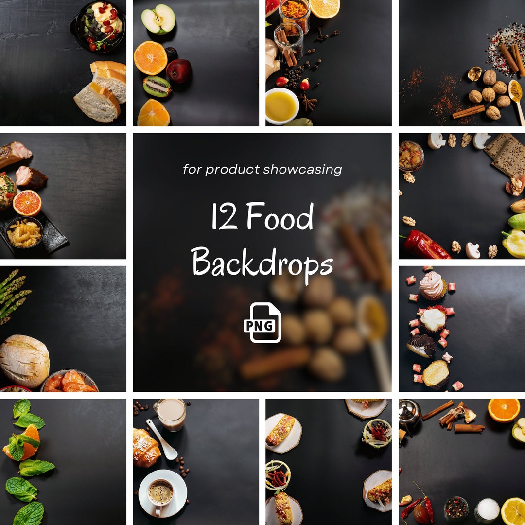 Food Backdrop Product Background Templates Black Product - Etsy