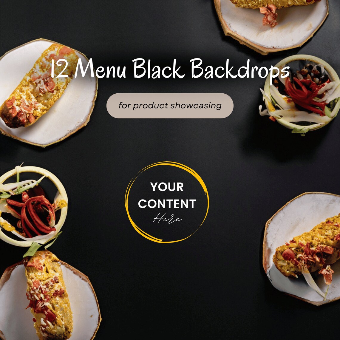 Food Backdrop | Product Background Templates | Black Product Mockup ...