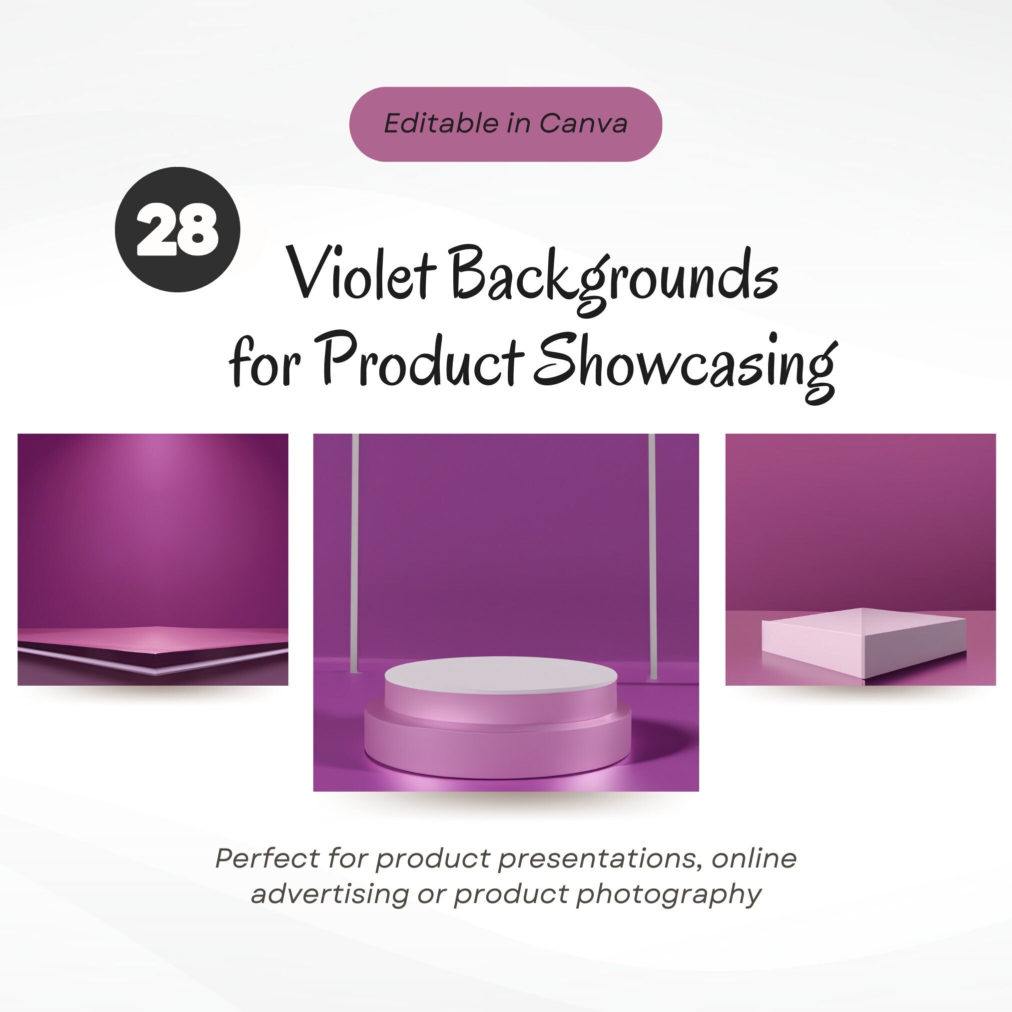Purple Product Background Templates Product Presentation - Etsy