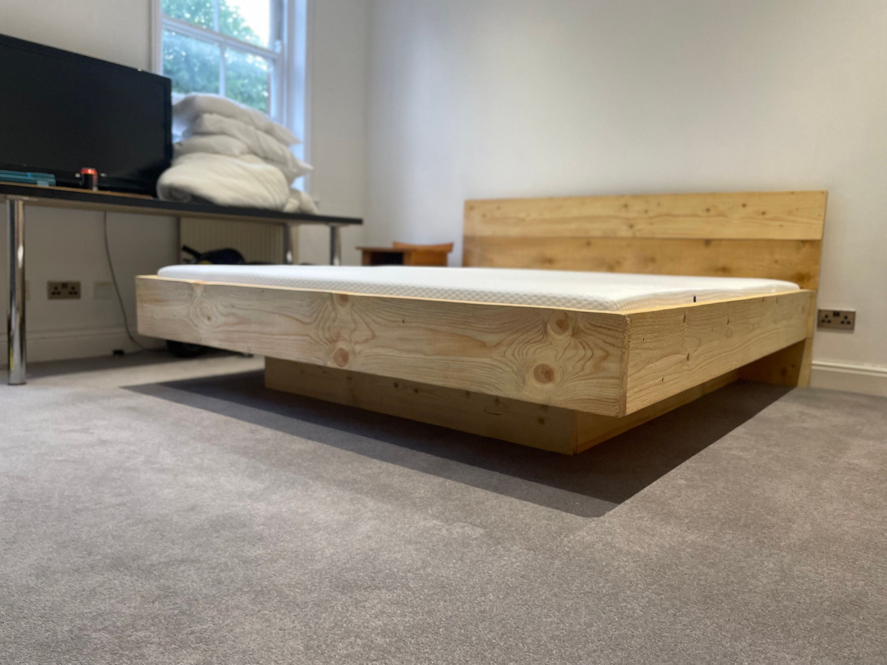 Timber Floating Bed Walnut - Etsy