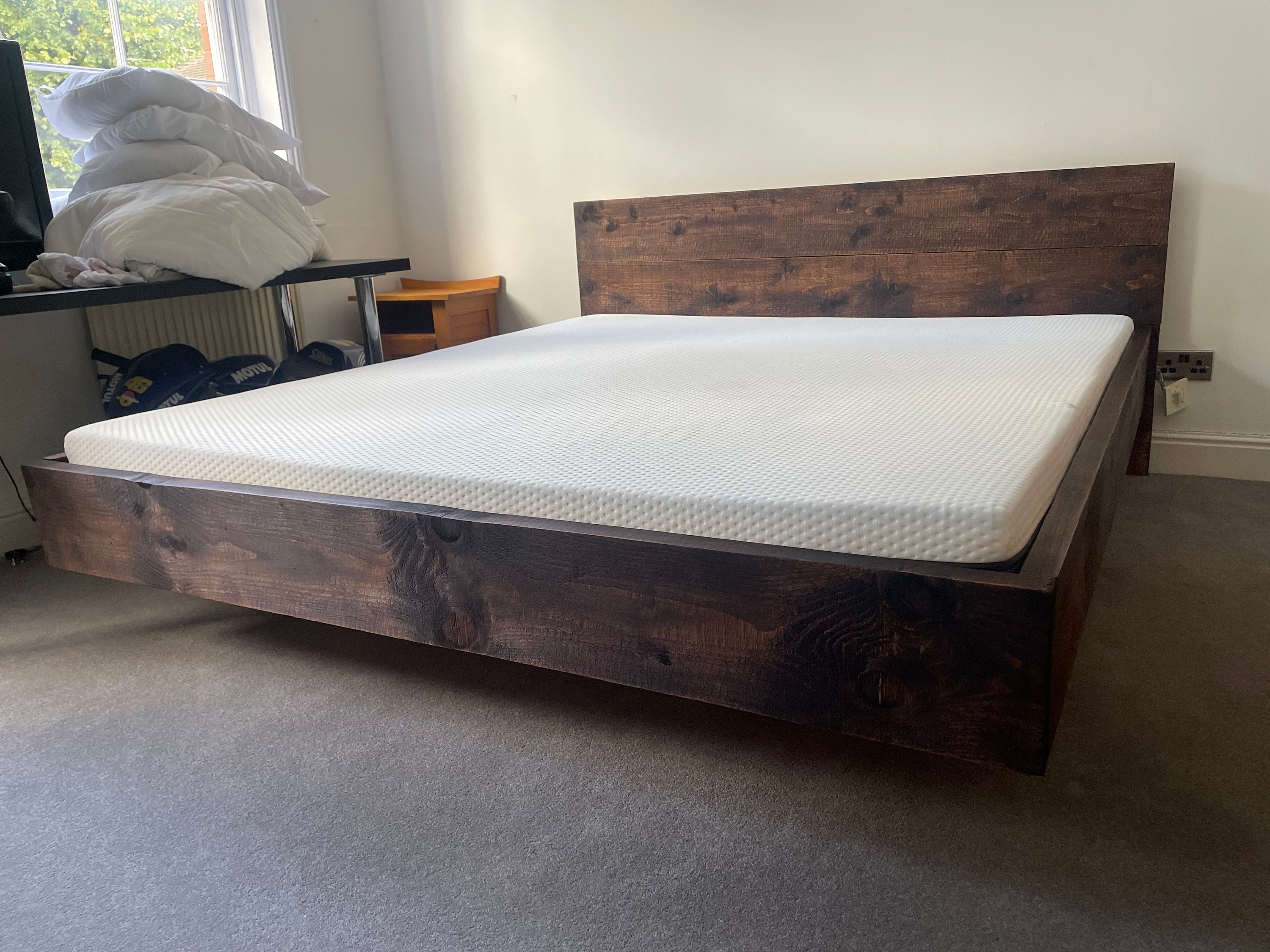 Timber Floating Bed Walnut - Etsy