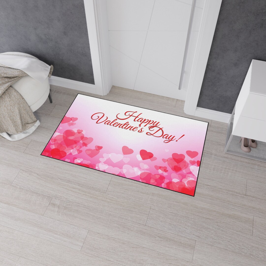 Happy Valentine's Day Heavy Duty Floor Mat, Valentine's Day Mat ...