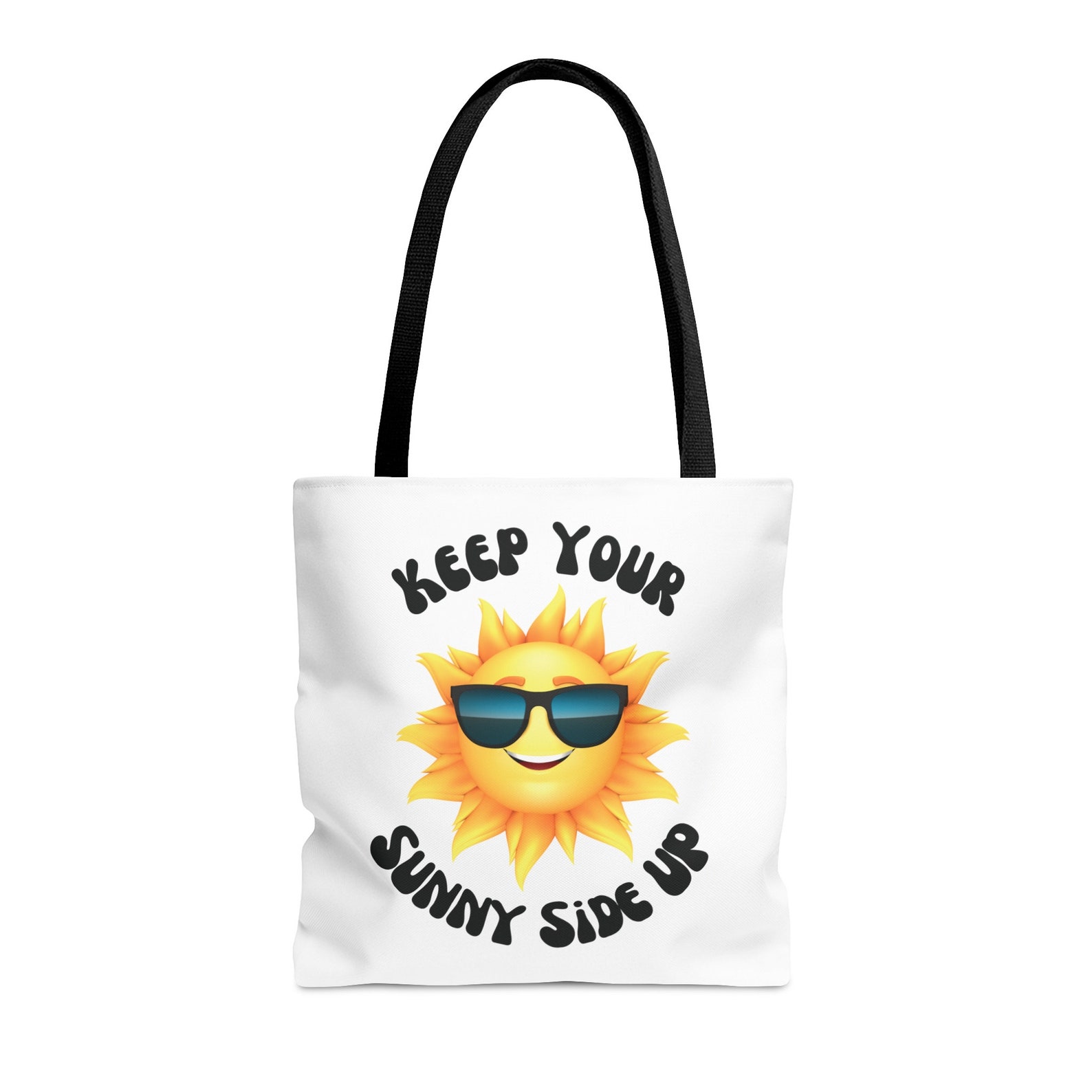 Sunny Side Tote Bag, Beach Bag, Shopping Bag, Gift Bags, 3 Sizes, Black ...