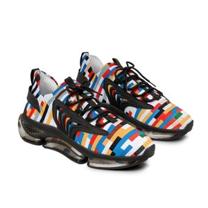 Stacked Color Blocks Mesh Sports Sneakers - Etsy
