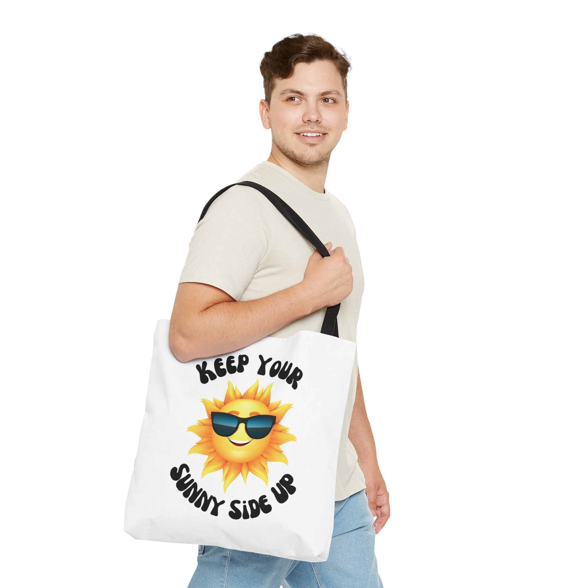 Sunny Side Tote Bag, Beach Bag, Shopping Bag, Gift Bags, 3 Sizes, Black ...
