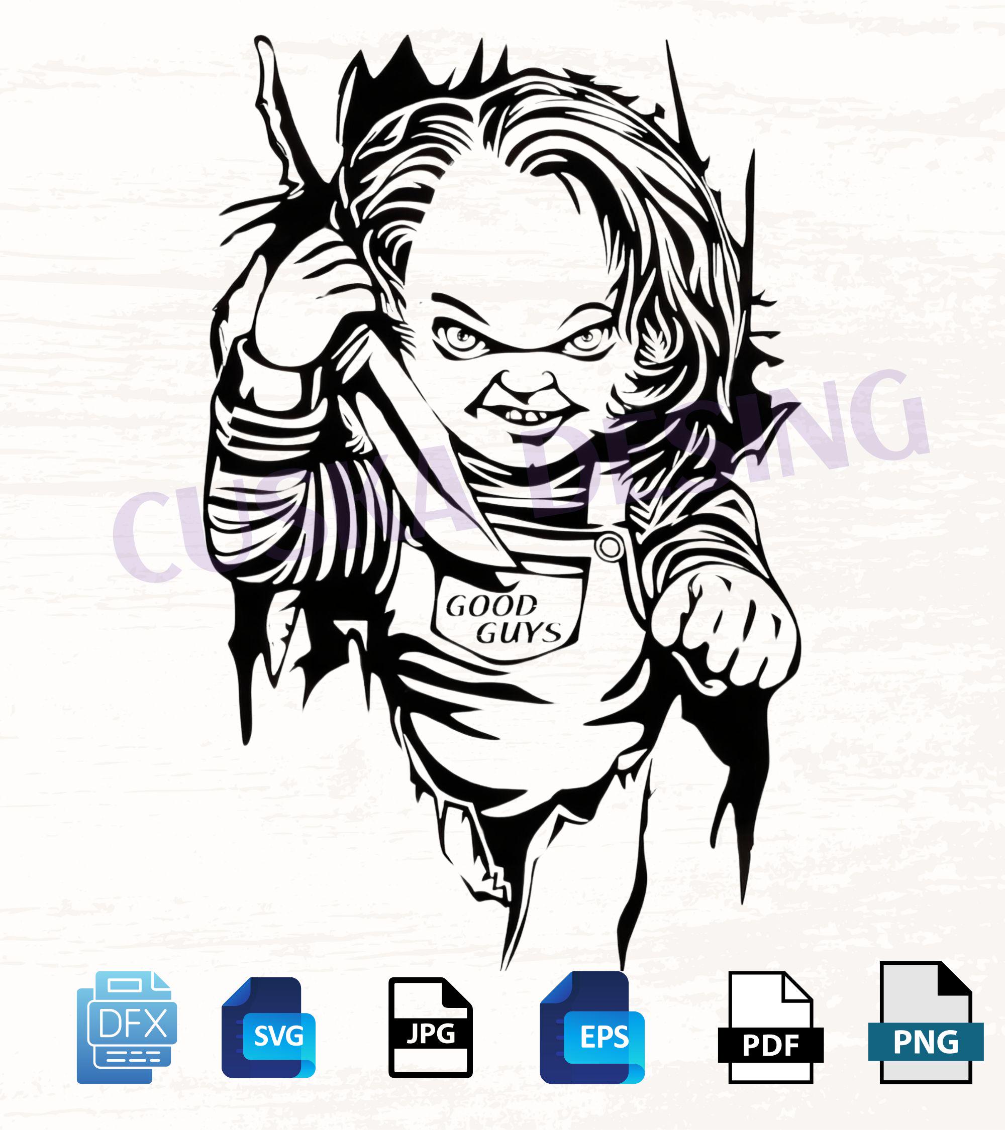 Chucky SVG EPS DFX Png Jpg Halloween Svg Horror Svg Chucky Bridge Svg ...
