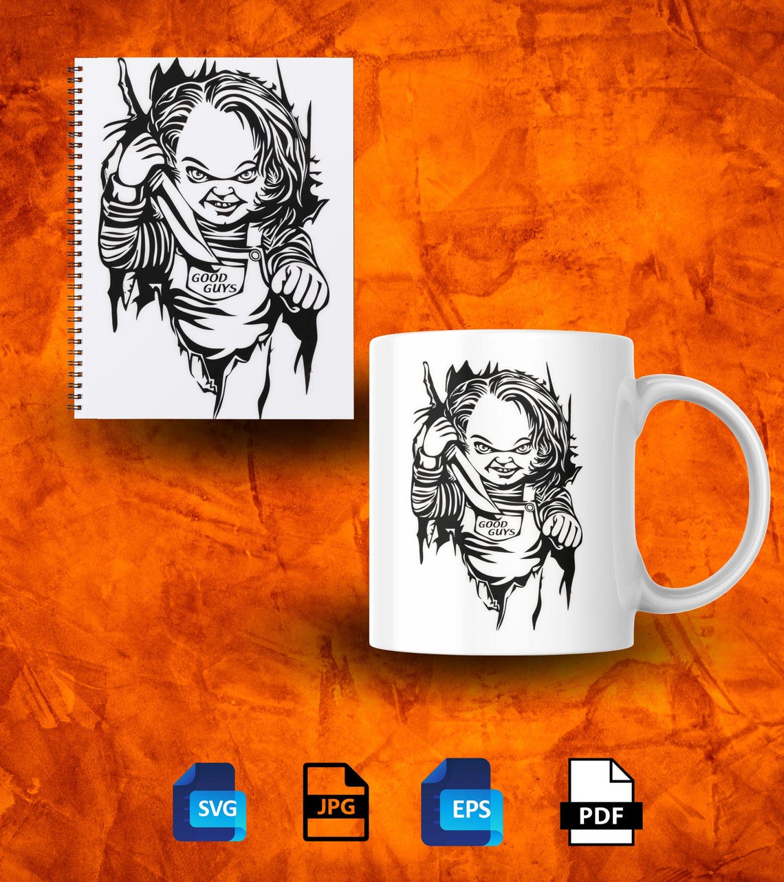 Chucky SVG EPS DFX Png Jpg Halloween Svg Horror Svg Chucky Bridge Svg ...