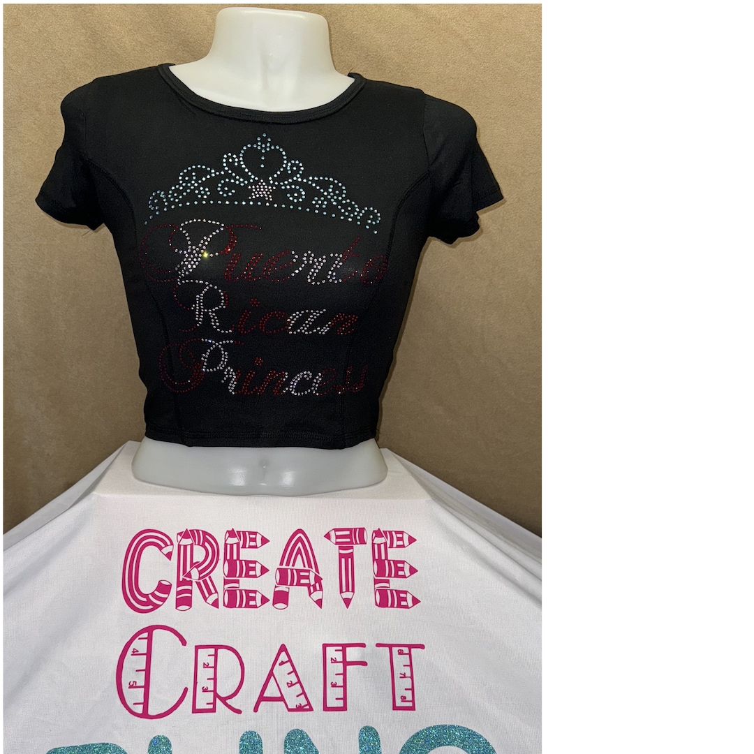 Puerto Rican Princess Rhinestone Bling Crop Top/shirt. Boricua, Puerto ...