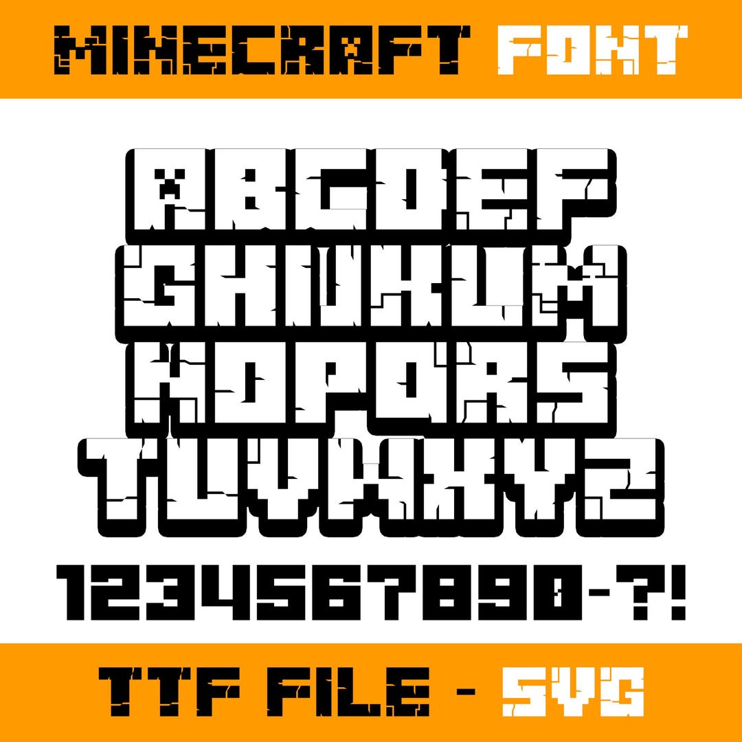 Minecraft Font Svg Bundle, Gamer Font Svg, Gamer Font Alphabets Svg ...