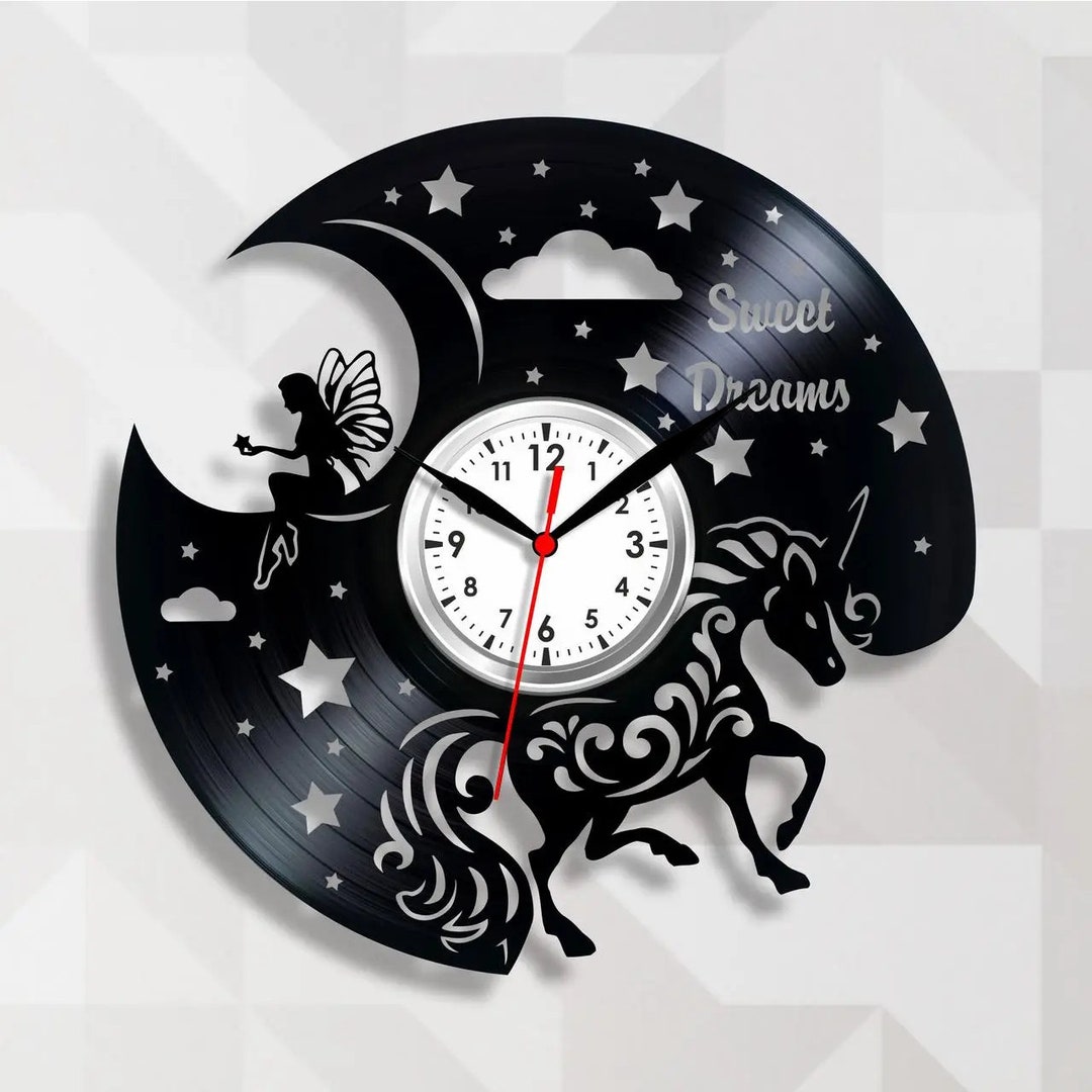 Unicorn Wall Clock, Unicorn Wall Art, Unicorn Decor, Sweet Dreams Wall Clock, Vintage Clock ...