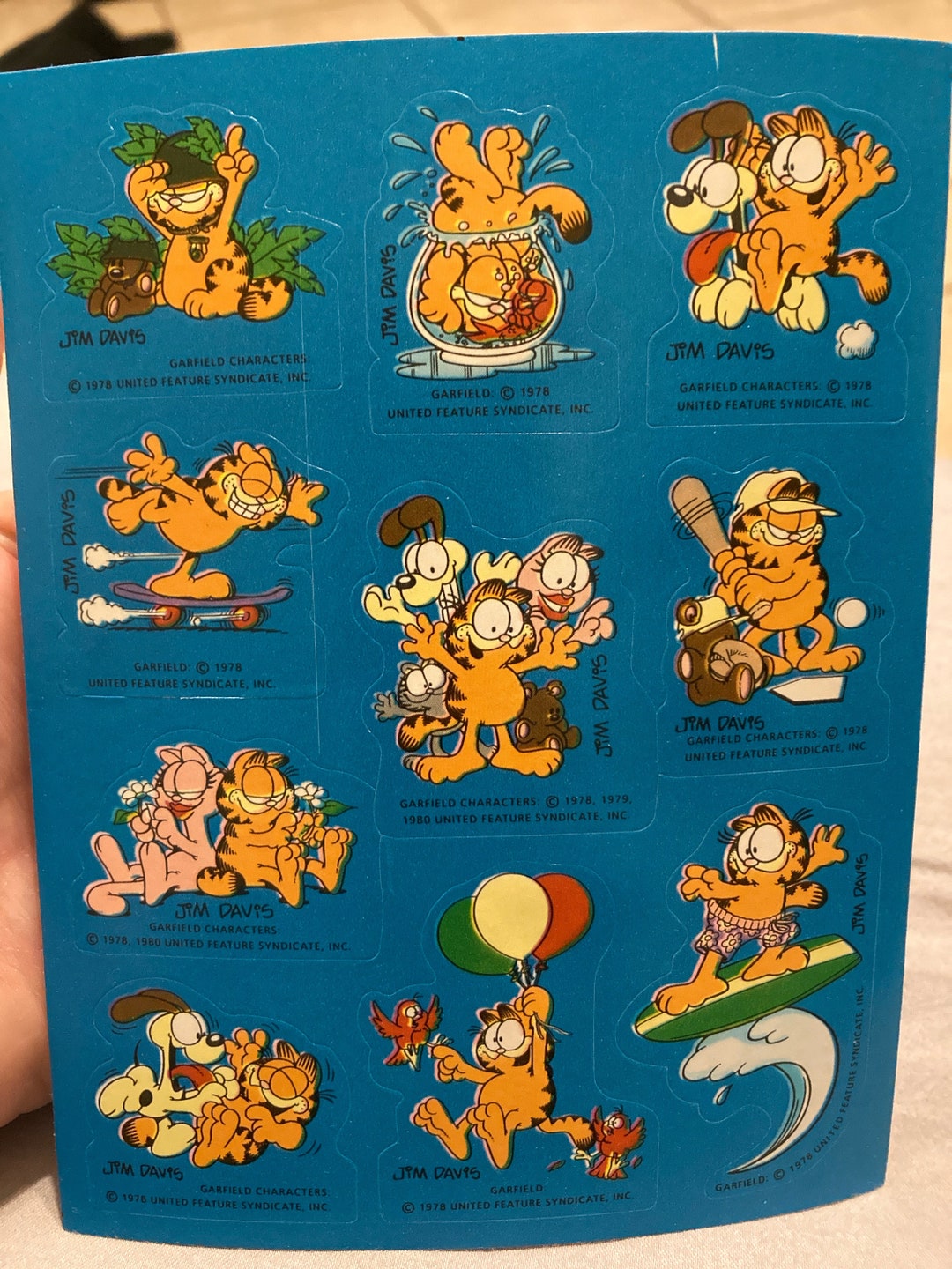 Vintage Garfield Sticker Sheet - Etsy