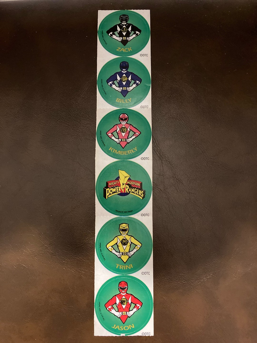 Vintage 1994 Power Rangers Stickers Strip - Etsy