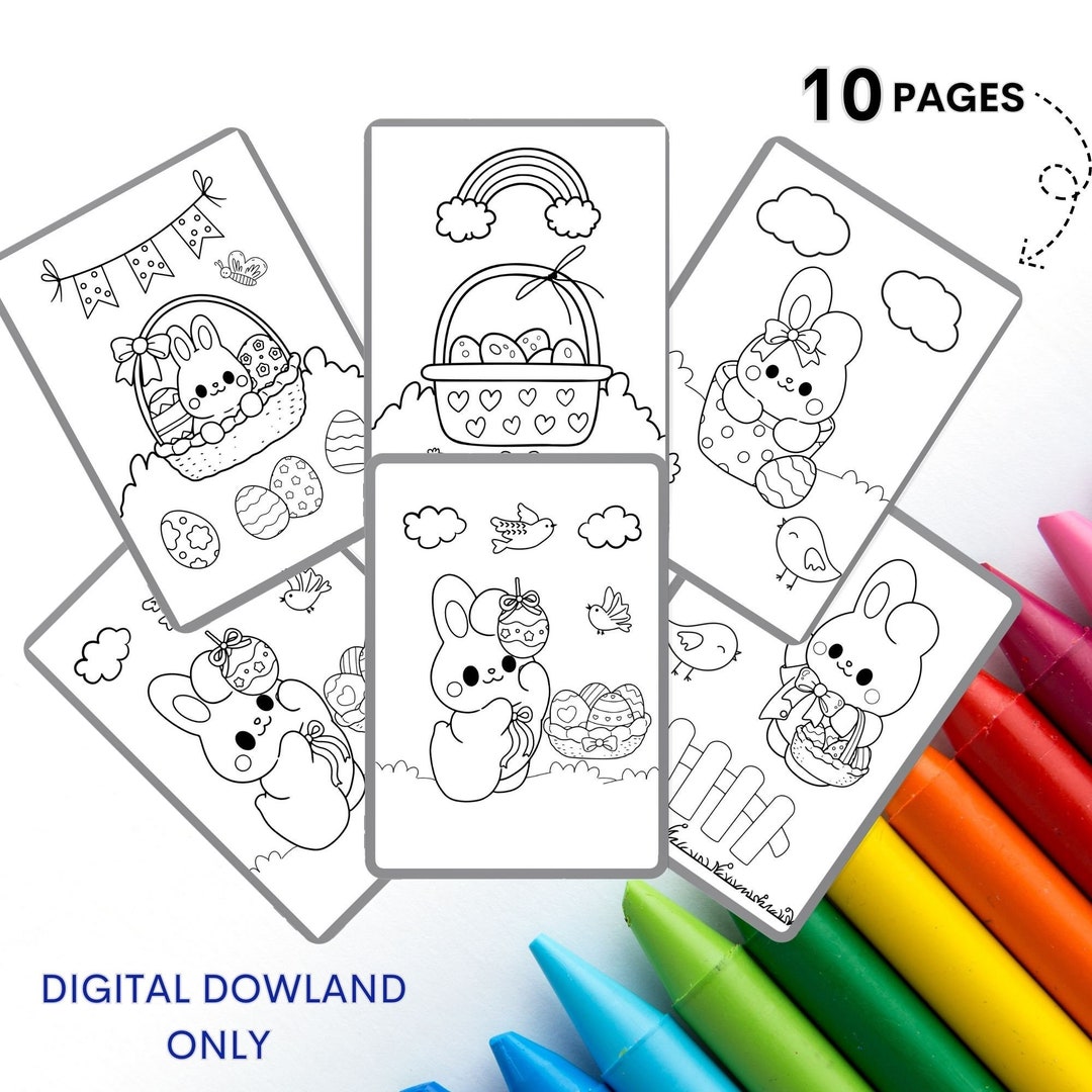 10 Easter Coloring Pages - Etsy