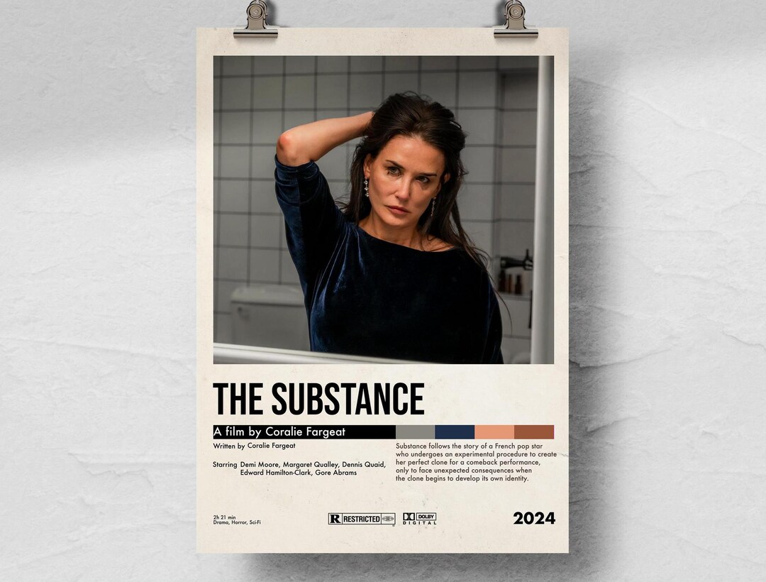 The Substance Movie Poster: Minimalist Retro Art Print (digital ...
