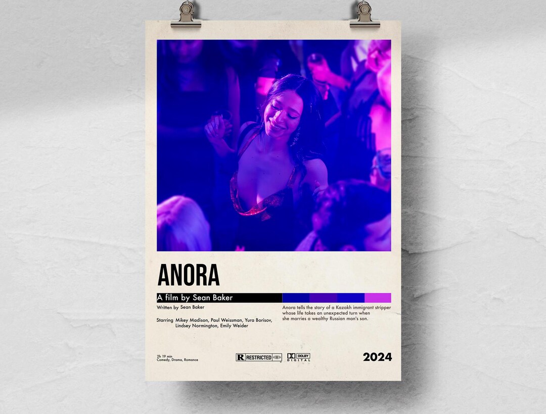 Anora | Minimalist Movie Poster | Vintage Retro Art Print | Custom Poster | Wall Art Print ...