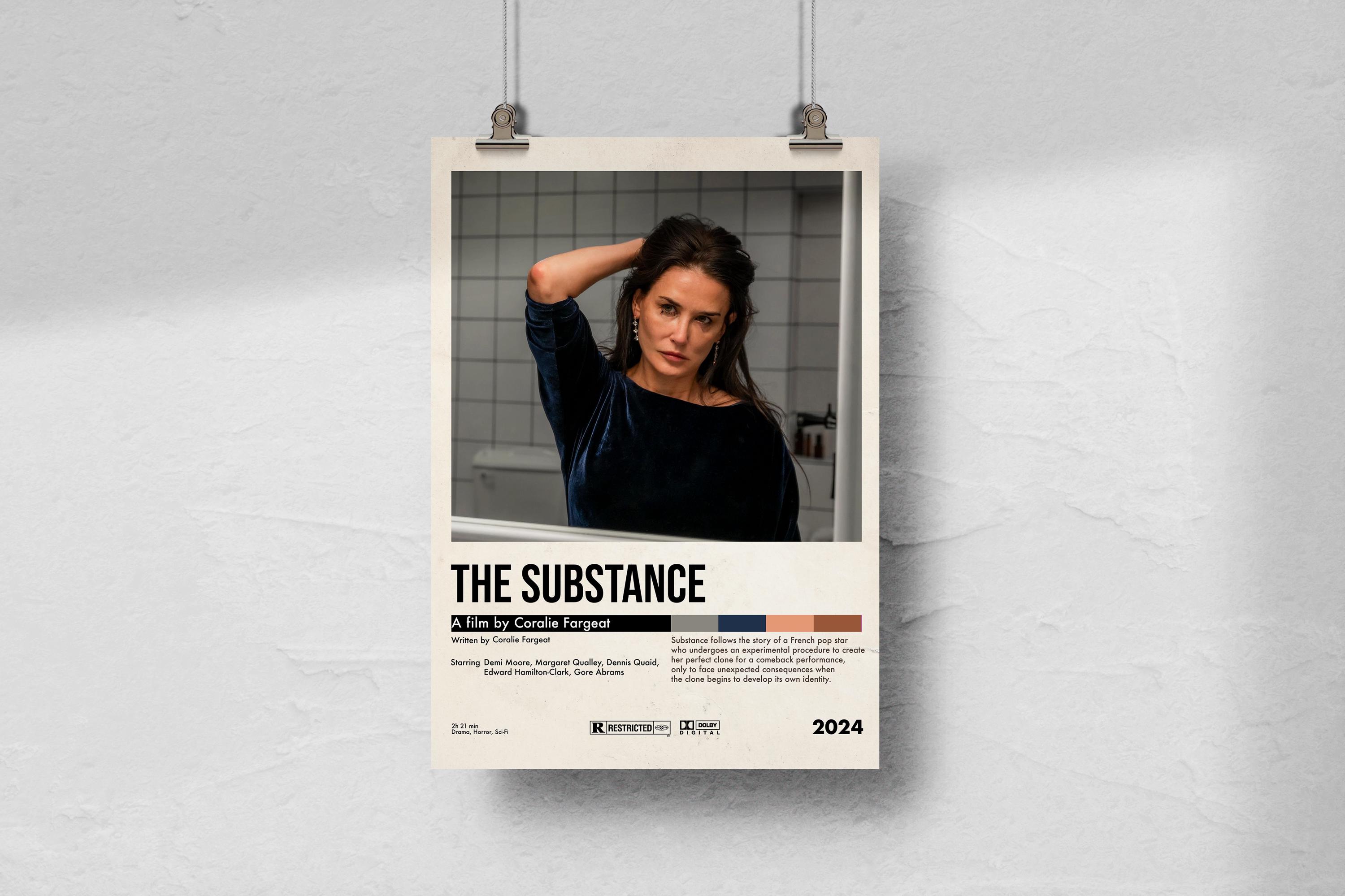 The Substance Movie Poster: Minimalist Retro Art Print (digital ...