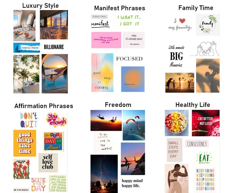 Vision Board Kit Printable Instant Download PDF Printable - Etsy