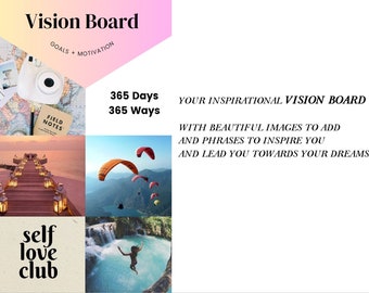 Printable Vision Board and Template 2023 Pinterest (Instant Download ...