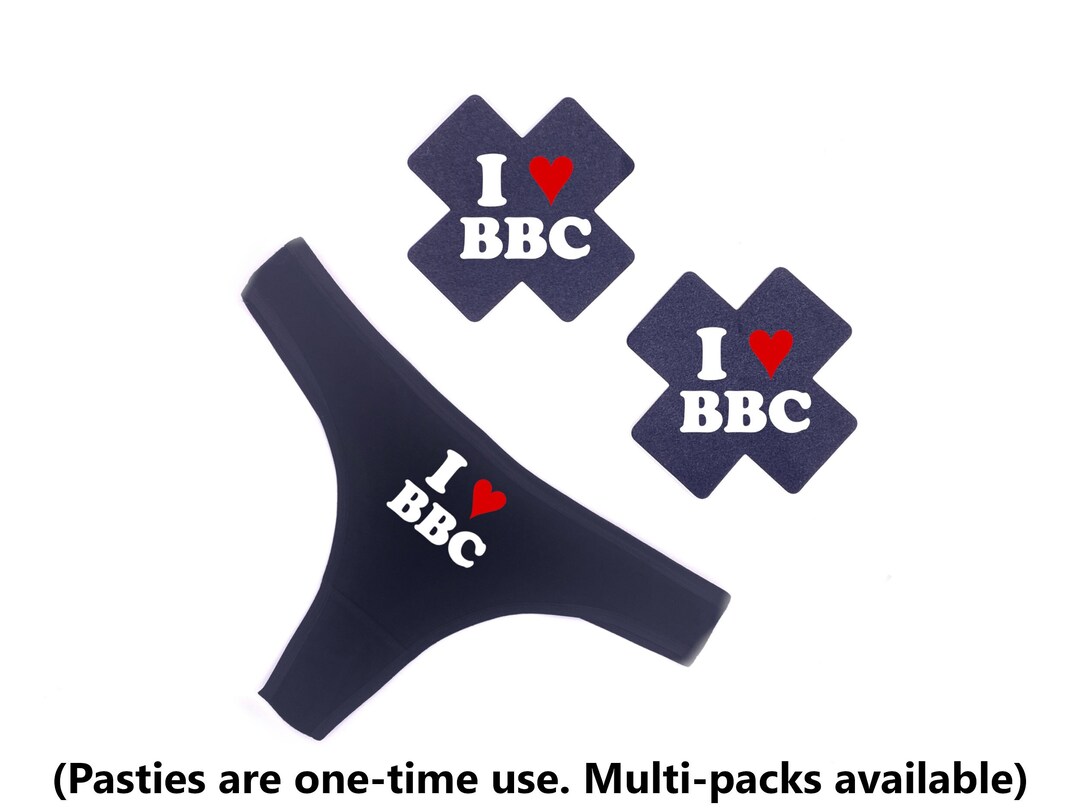 I Love BBC Lingerie Set Queen of Spades Stickers Thong QOS BBC Hotwife ...