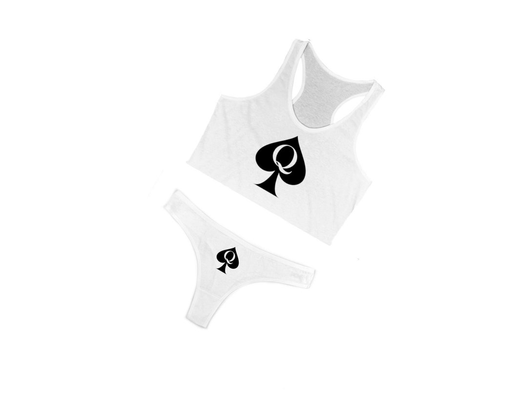 Queen of Spades Lingerie Set QOS Crop Top Thong BBC Hotwife - Etsy