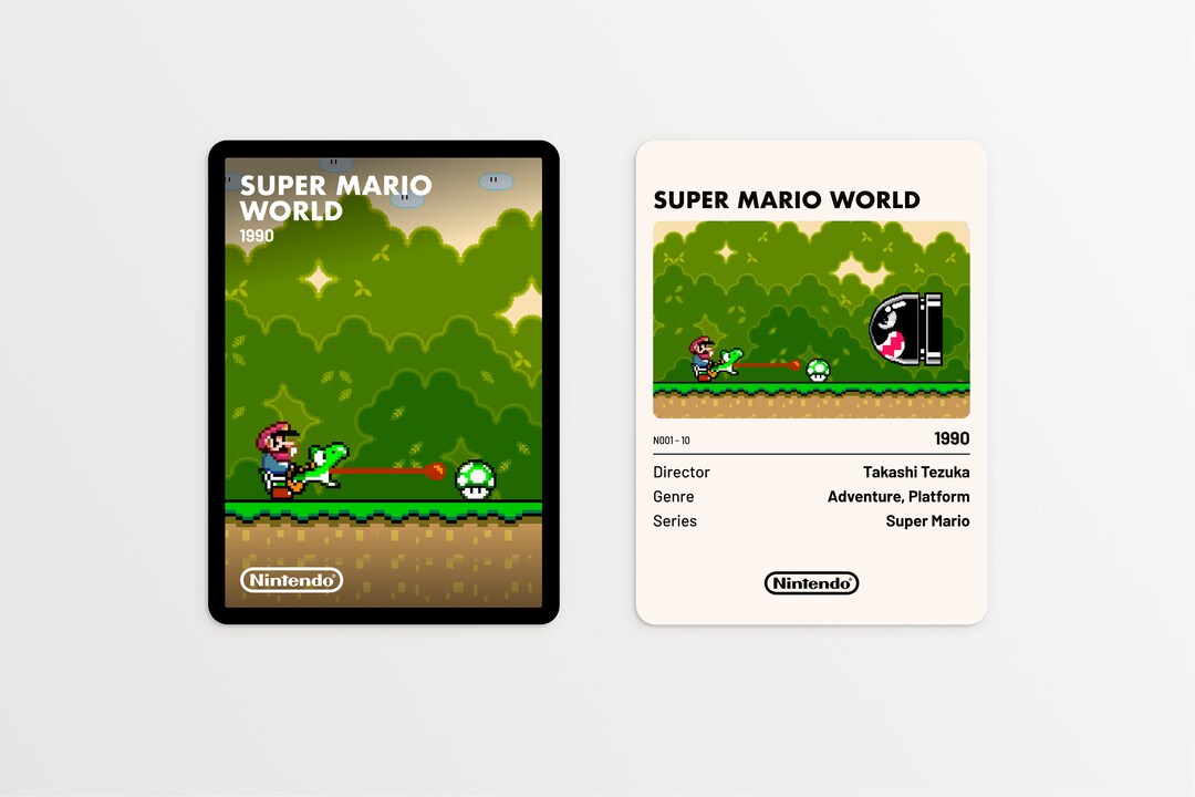 Super Mario World (1990) - Small Minimalist Video Game Trading Card ...