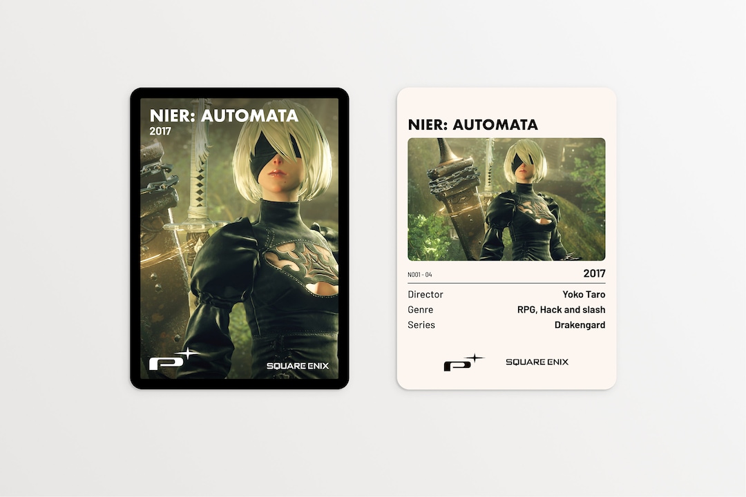 Nier: Automata (2017) - Small Minimalist Video Game Trading Card Print ...