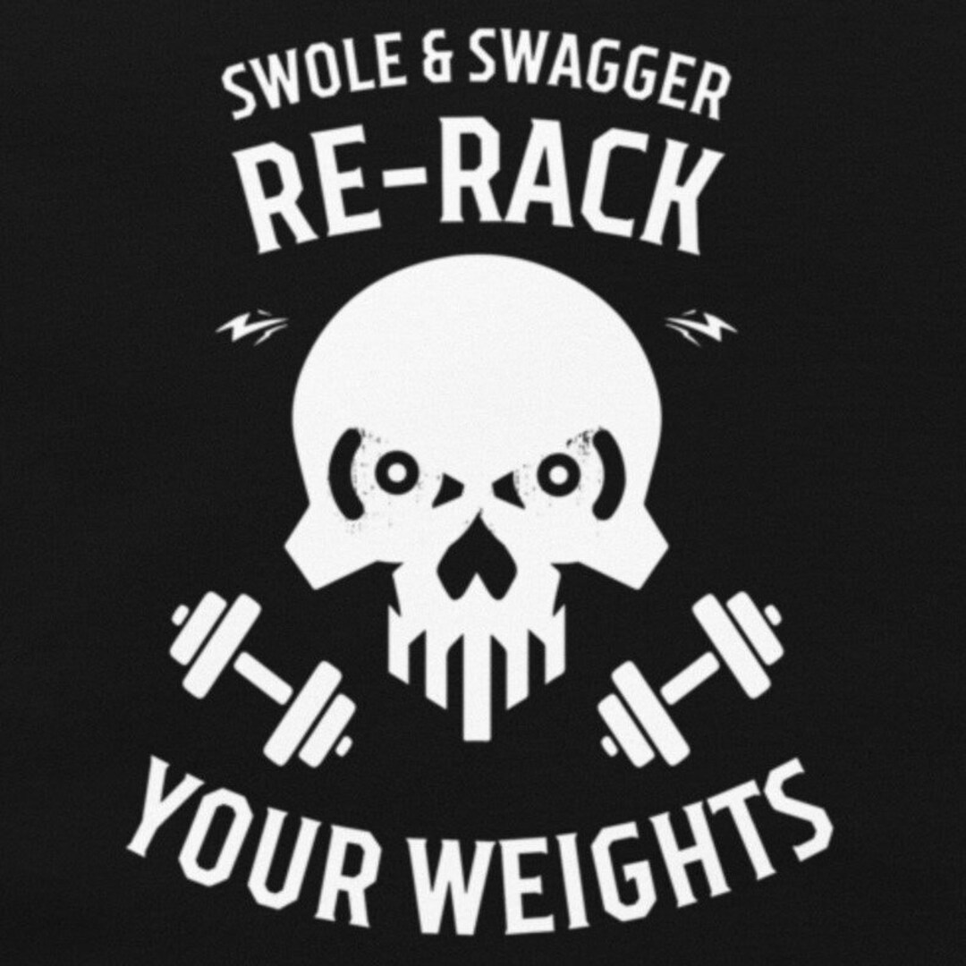 Re-rack Your Weights Skull Helmet Athletic Fit Gym Shirt Swole ...