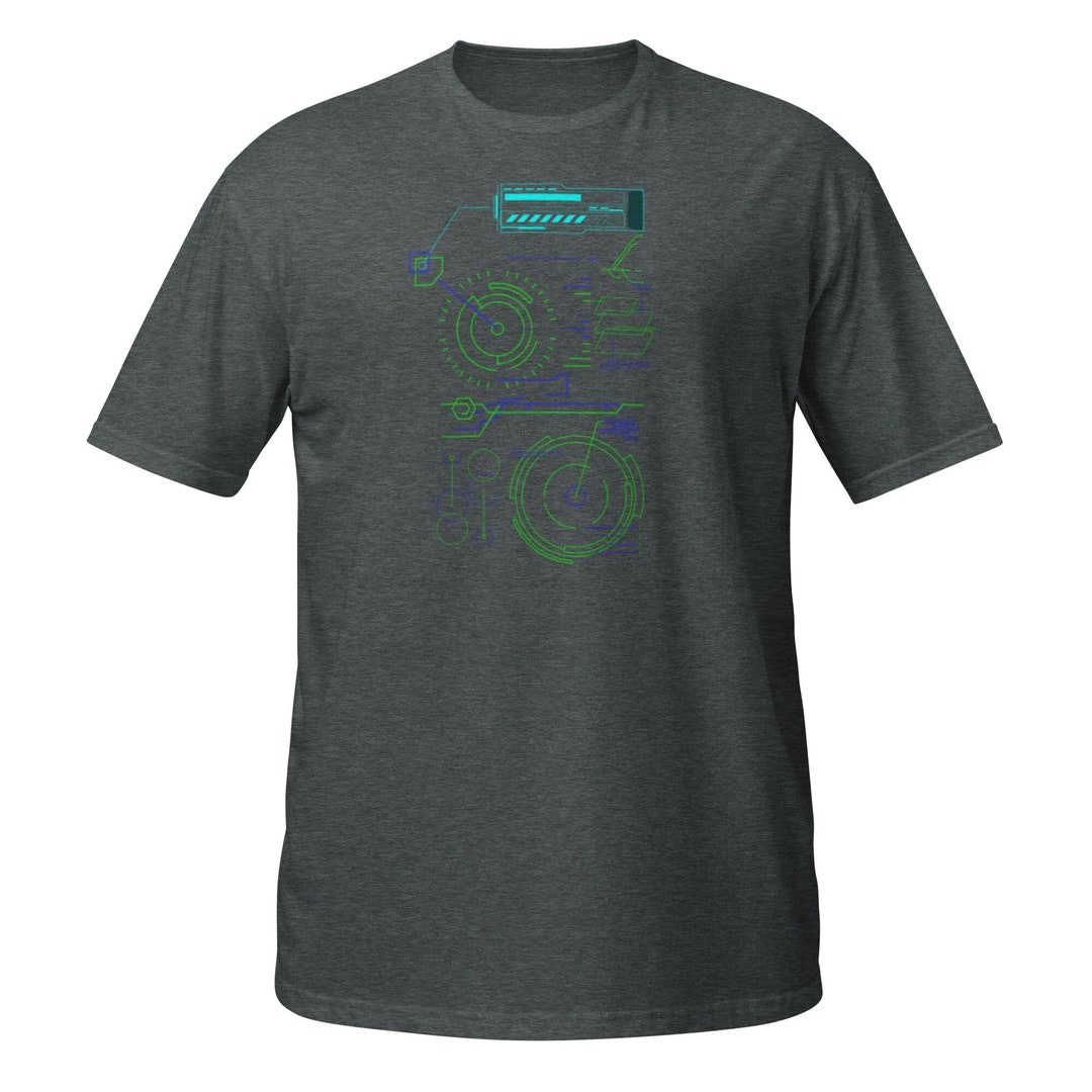 Techno User Interface Heads Up Display Type Athletic Fit Shirt Swole And Swagger Graphic Tee
