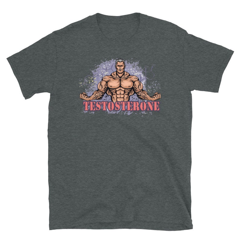 Testosterone Flexing Bodybuilder Workout Graphic Tee Athletic Fit Gym ...