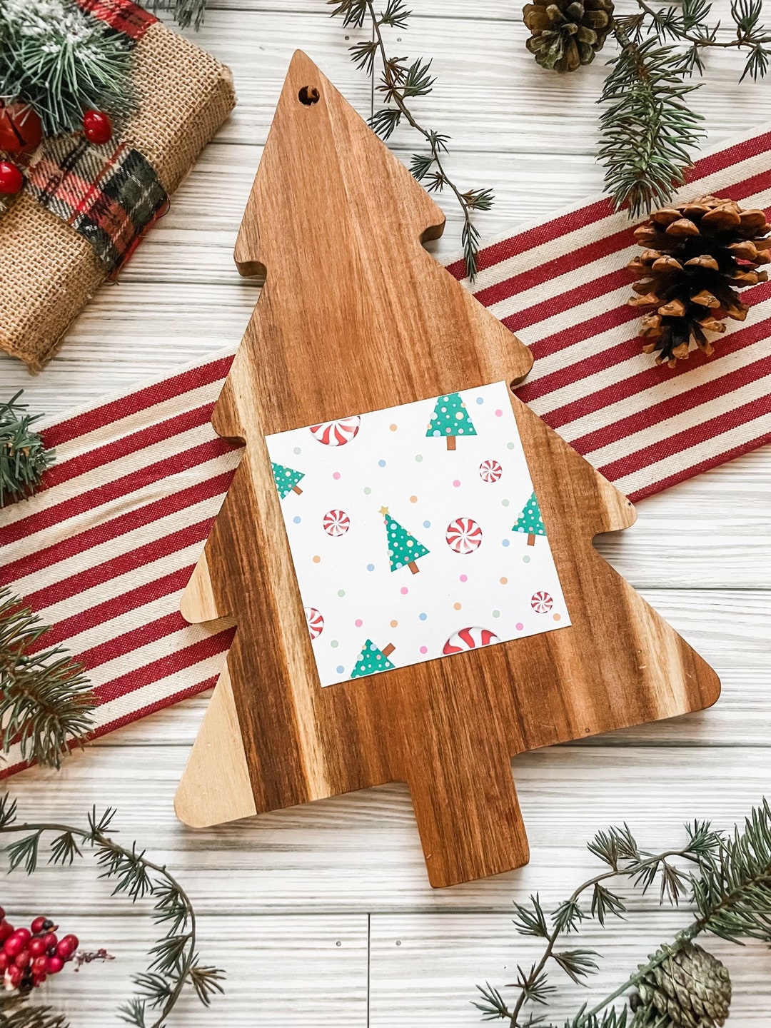 Printable Cookie Box Backers - Christmas Red Peppermint Trees Multiple ...