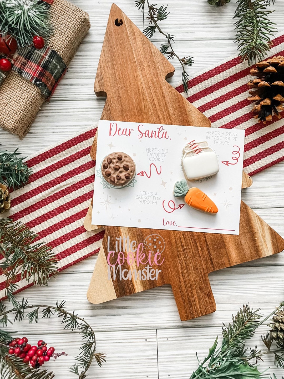 Printable Cookie Board - Dear Santa 5x7 Santas Treats Cookies Roudolph ...