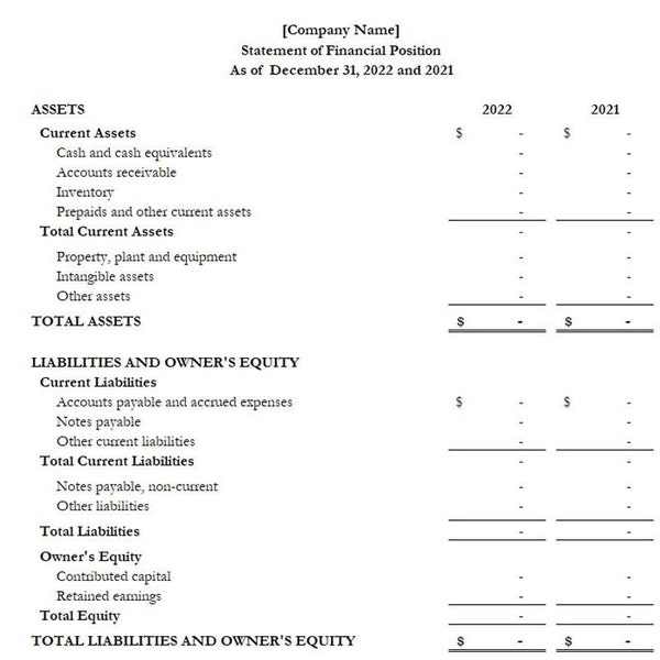 Simple Balance Sheet - Etsy