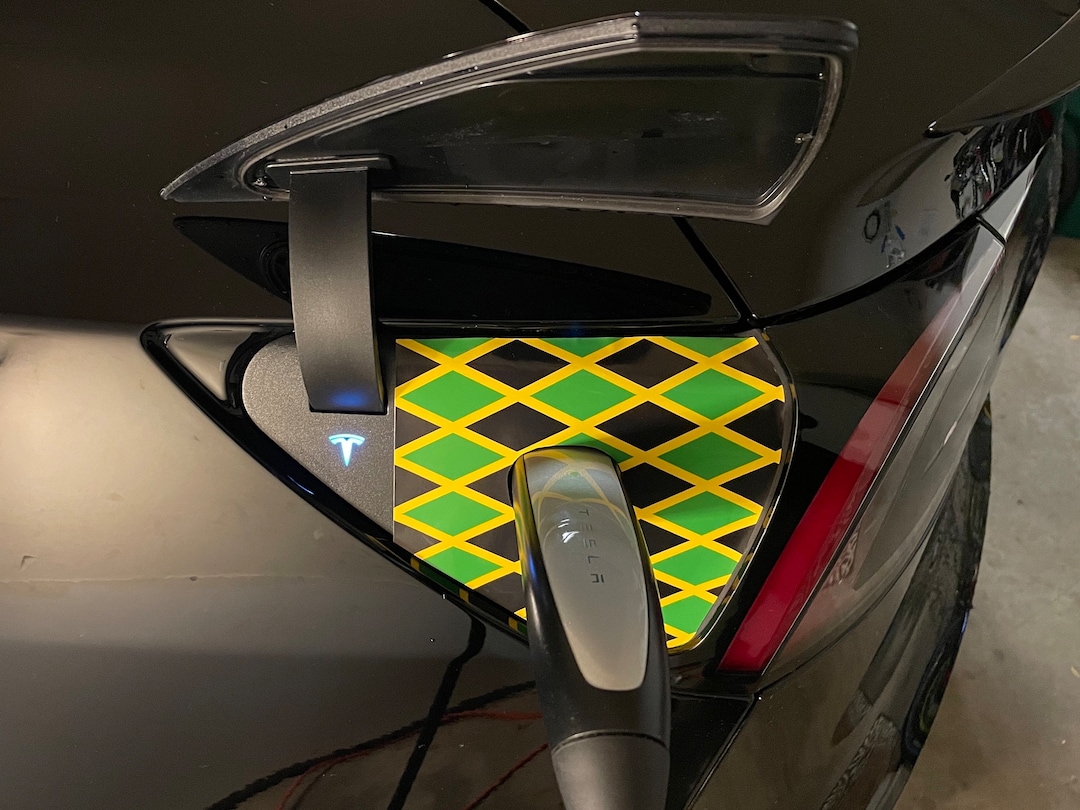 Tesla Model 3 / Y Charge Port Vinyl Wrap - Jamaica Argyle - Etsy