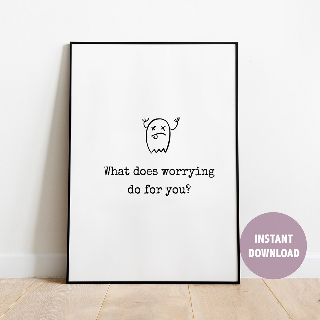 Worry Animal Art Poster for Office Anxiety Wall Art Poster Stress ...
