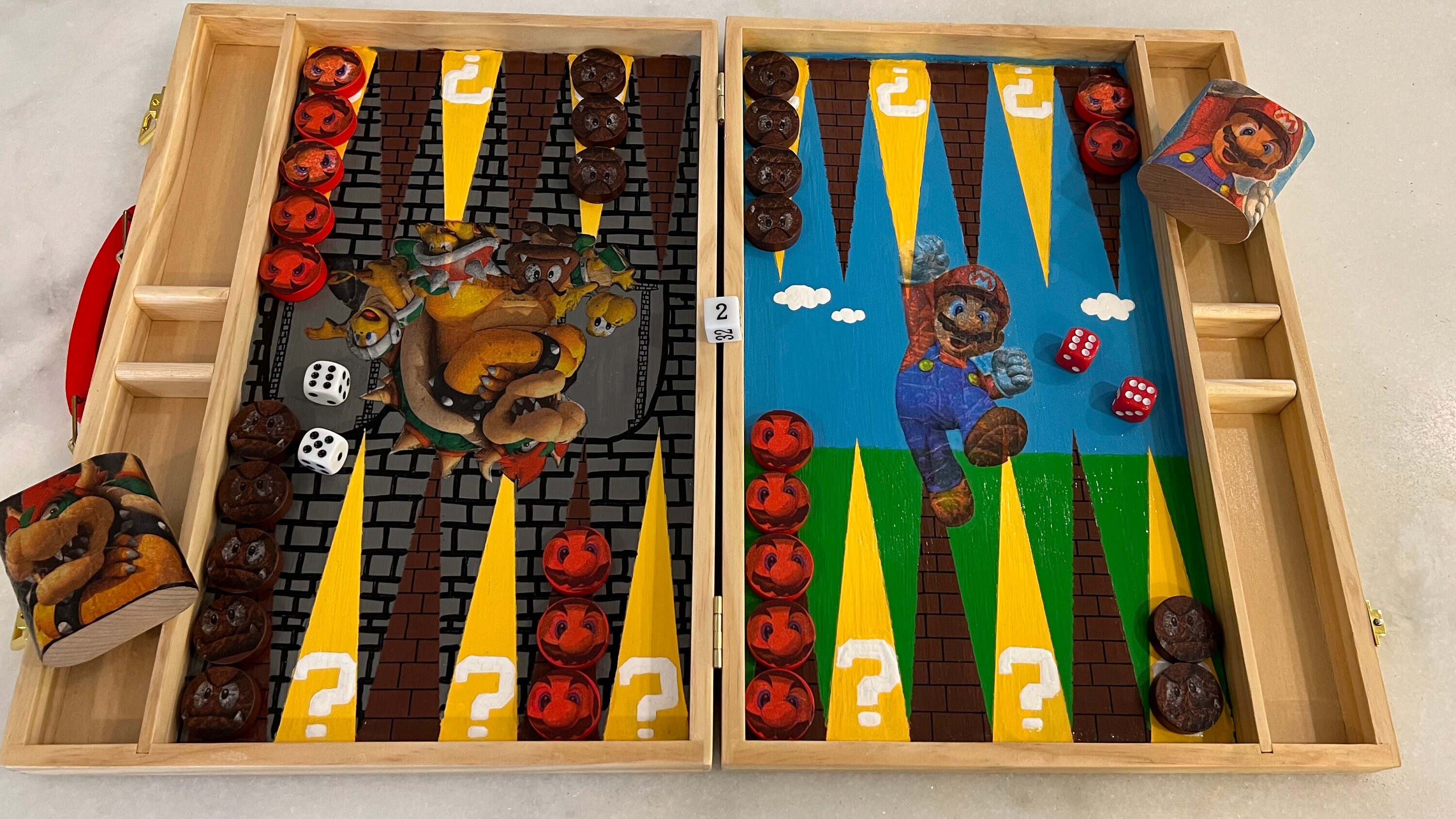 Custom Hand-painted Super Mario Backgammon Board - Etsy