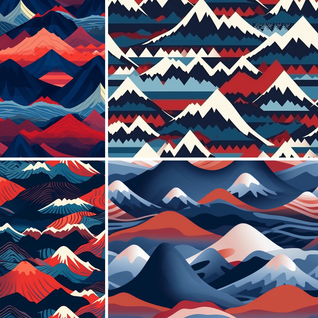 Scandinavian Mountain Seamless Pattern: Abstract Mountain - Etsy Canada