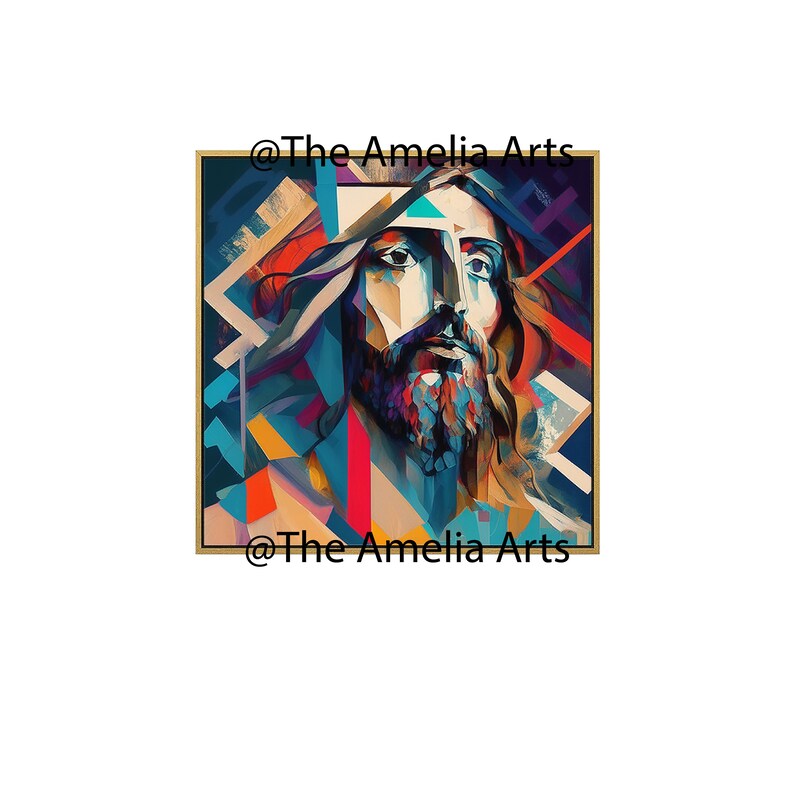 Jesus Abstract Painting, Christ Artwork, Jesus Art Digital Portrait ...