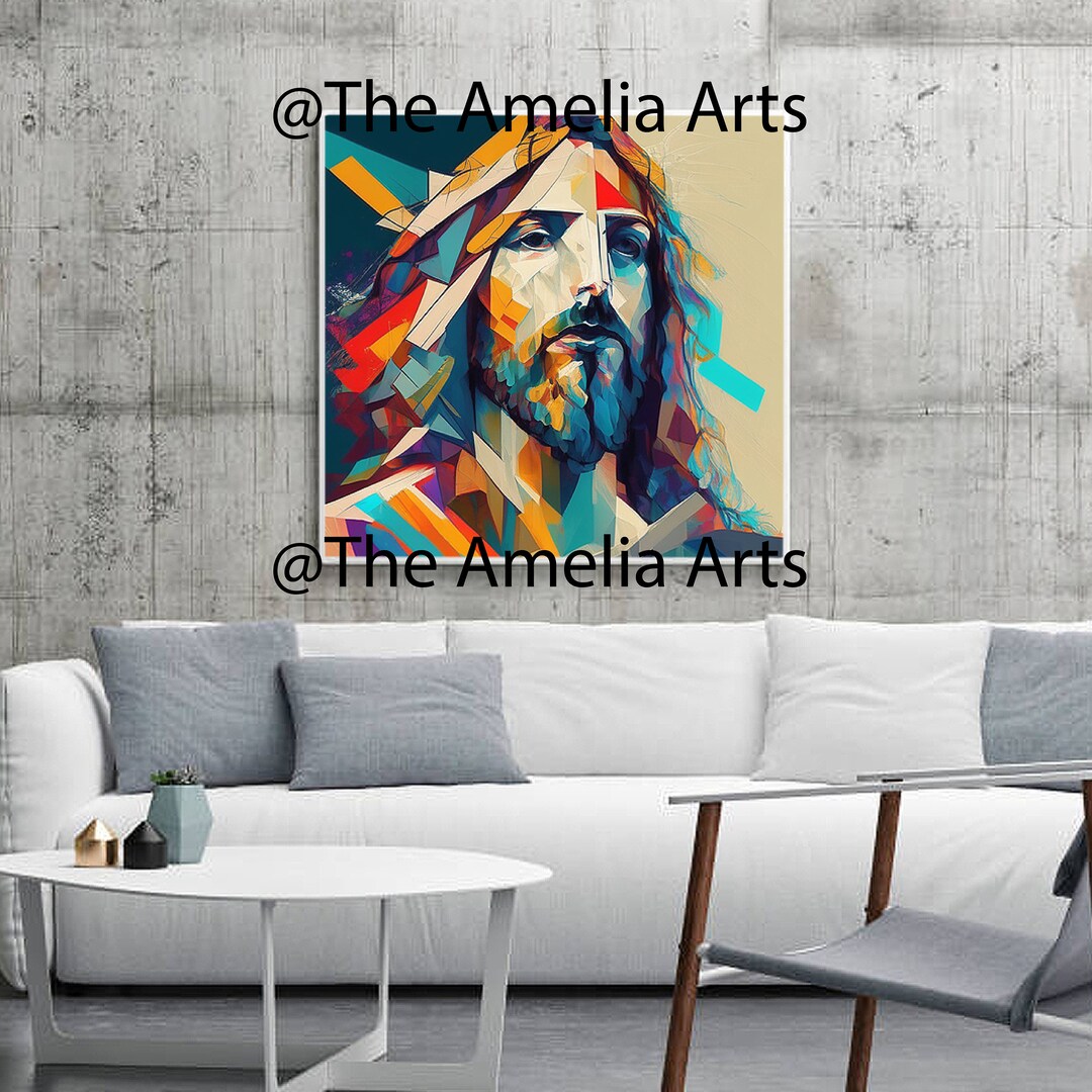 Jesus Abstract Painting, Christ Artwork, Jesus Art Digital Portrait ...