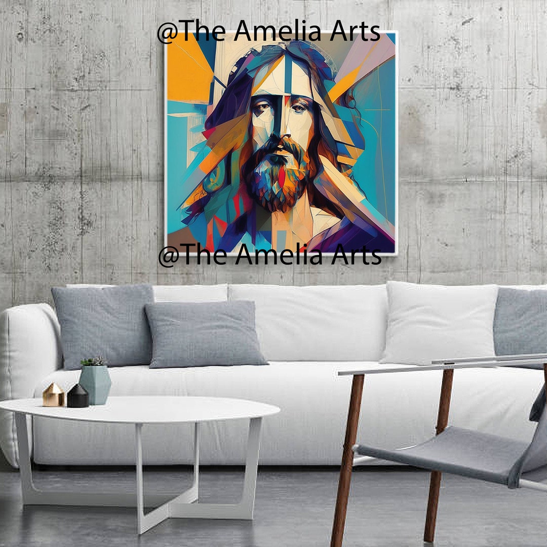 Jesus Abstract Painting Christ Artwork Jesus Art Digital - Etsy