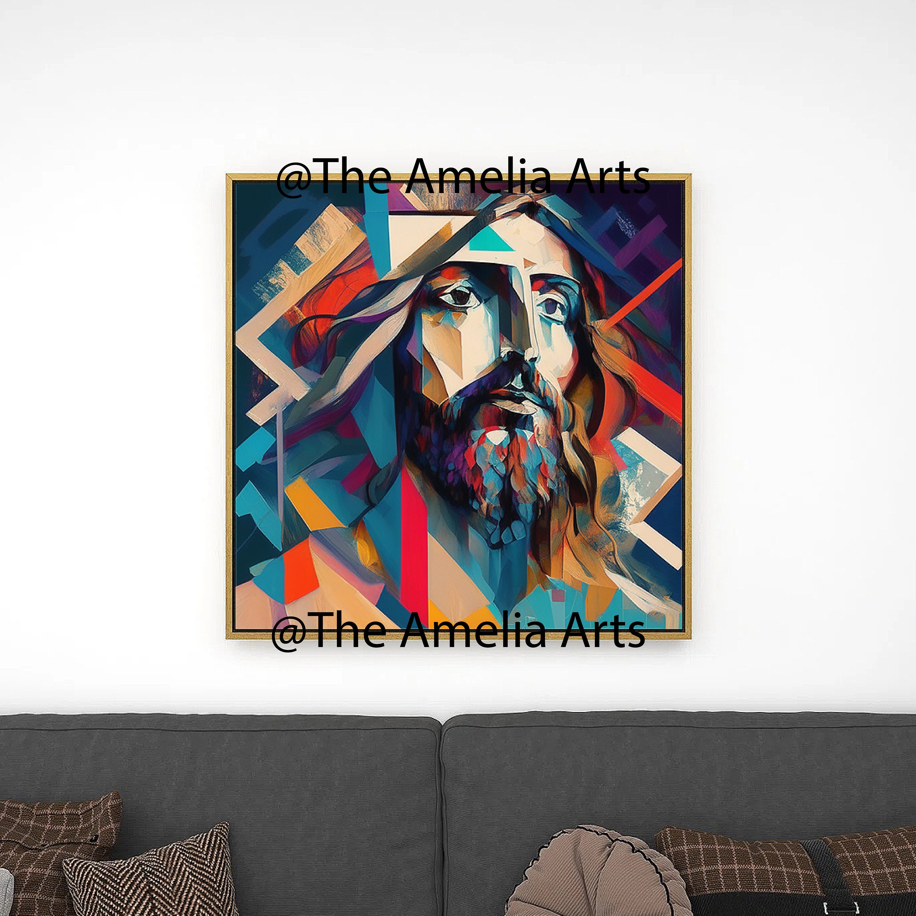 Jesus Abstract Painting, Christ Artwork, Jesus Art Digital Portrait ...
