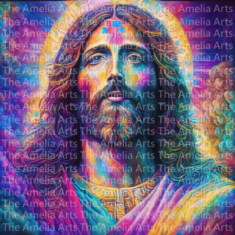 Jesus Abstract Painting Christ Artwork Jesus Art Digital - Etsy