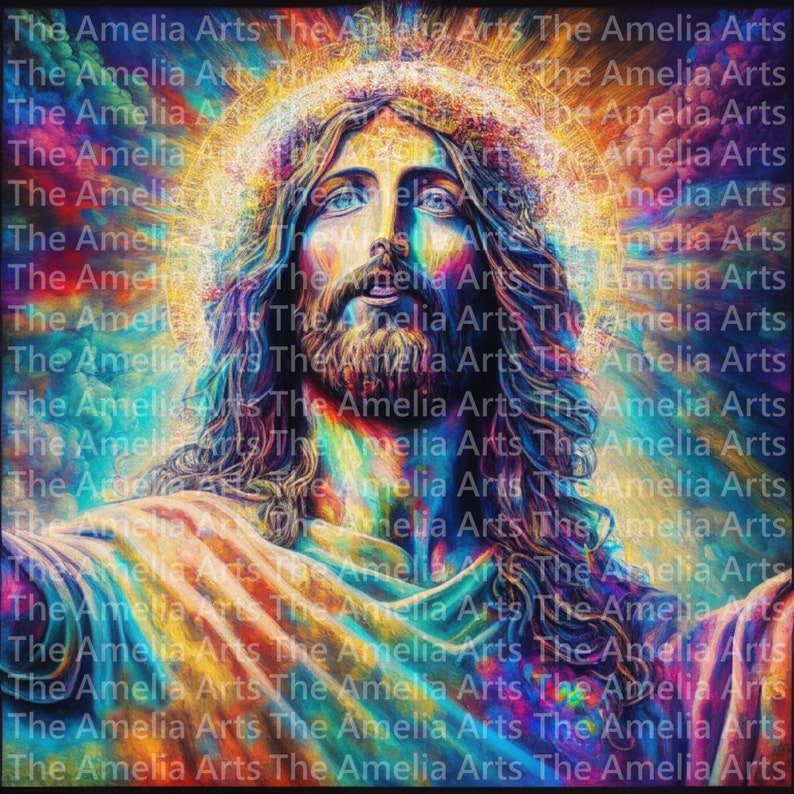 Jesus Abstract Painting Christ Artwork Jesus Art Digital - Etsy